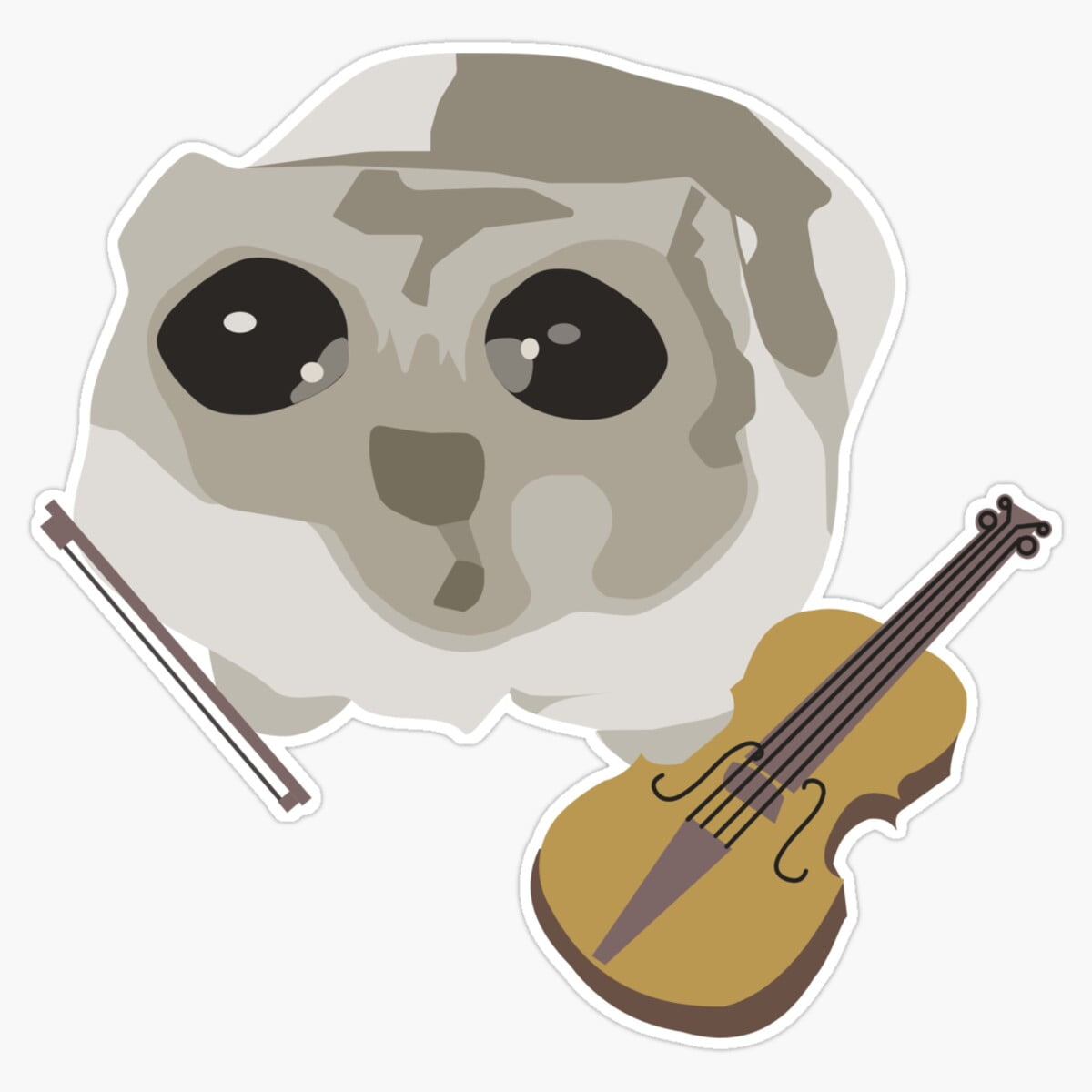 Maneki Sad Hamster With Violin Er, Phone Decal Water Bottle Stickers ...