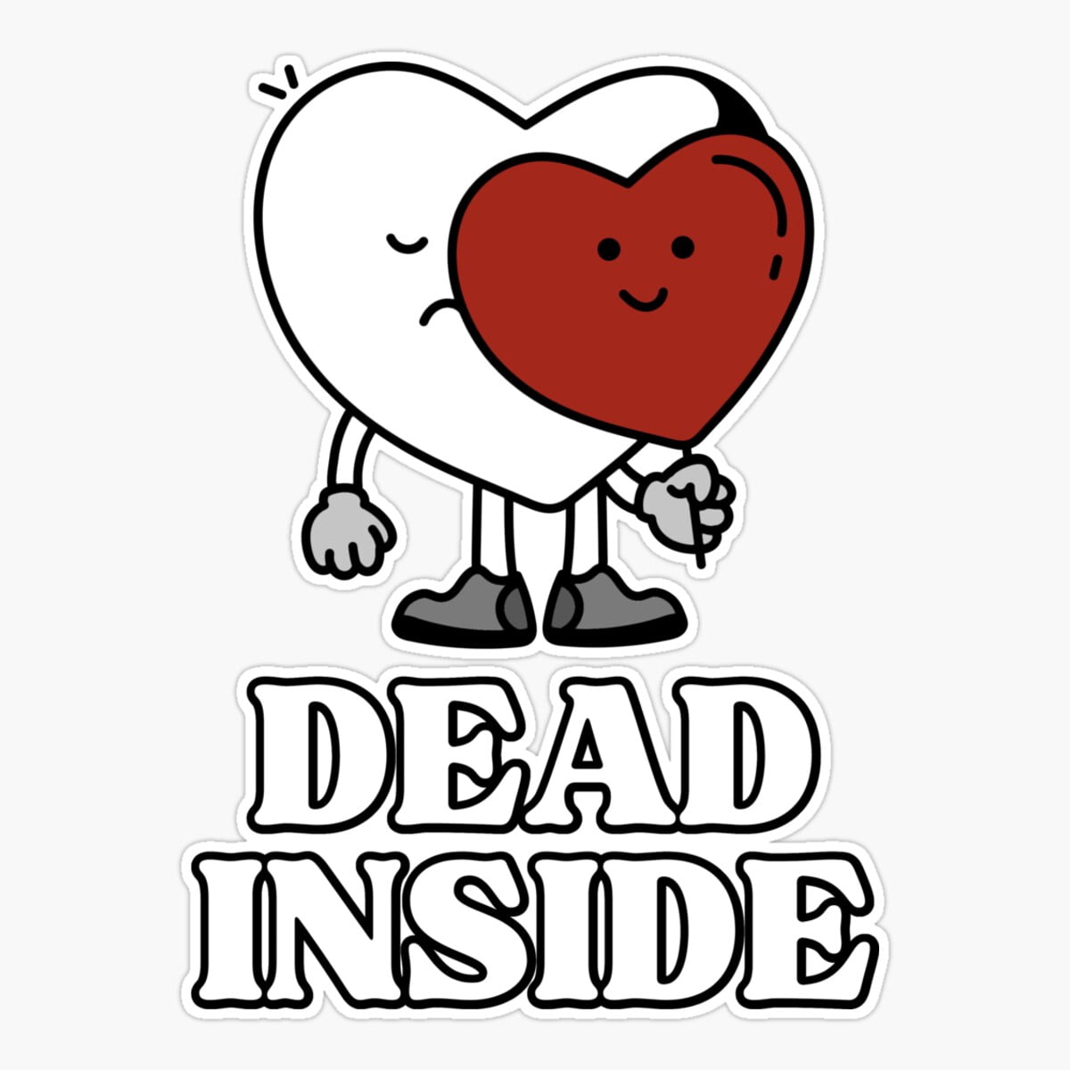 Maneki Sad Heart Hiding Emotions Dead Inside Sticker, Phone Decal Water ...