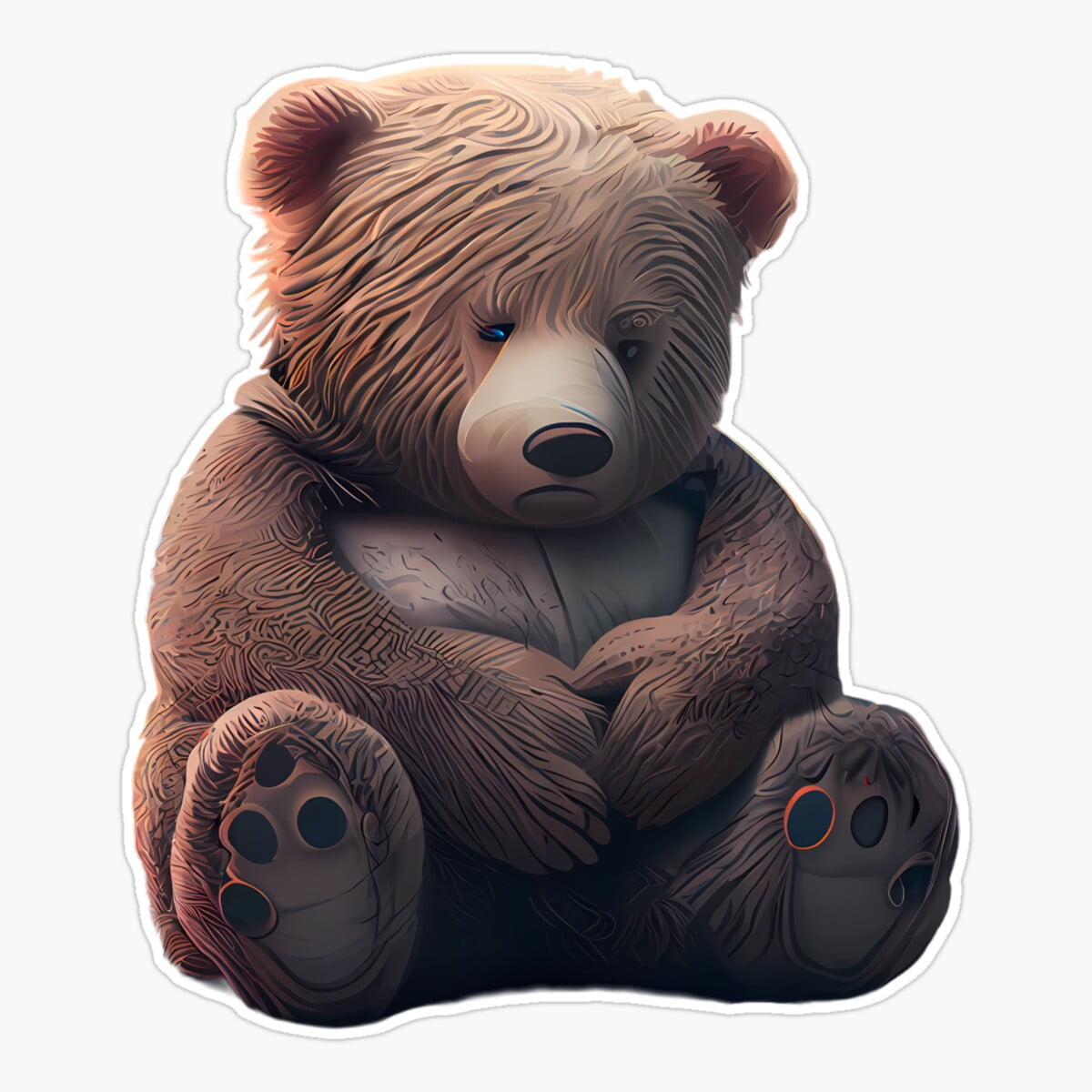 Maneki Sad Little Bear Sticker, Phone Decal Water Bottle Stickers Car ...