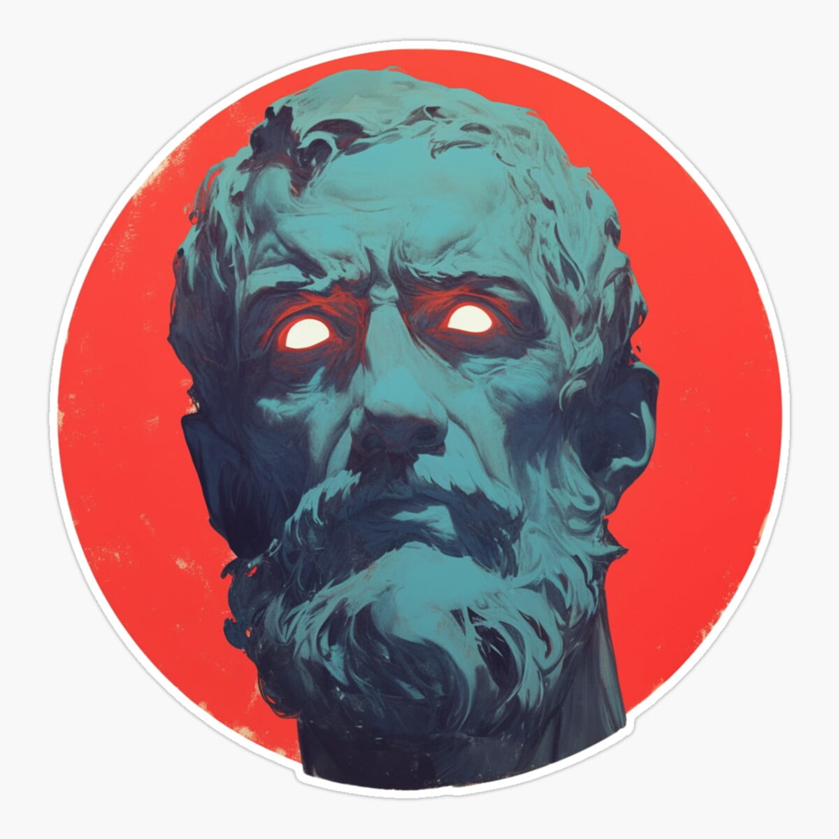 Maneki Sad Man Sticker, Phone Decal Water Bottle Stickers Car Decals ...