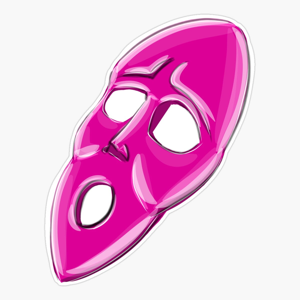 Maneki Sad Pink Mask Sticker, Phone Decal Water Bottle Stickers Car ...