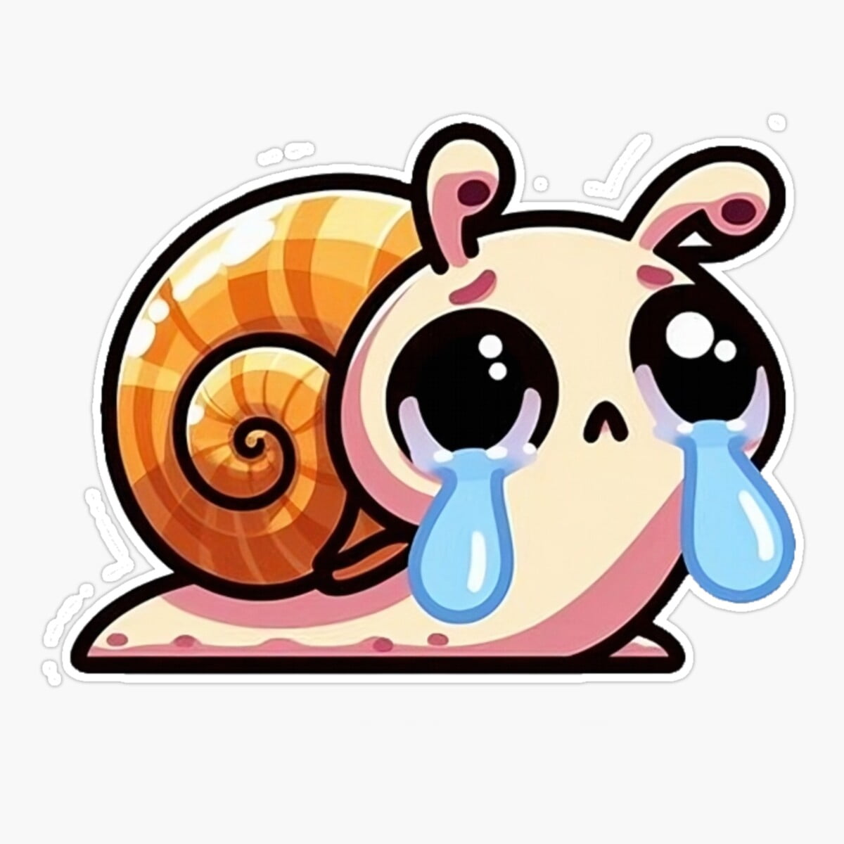 Maneki Sad Snail : A Slow And Sombre Scene Sticker, Phone Decal Water ...
