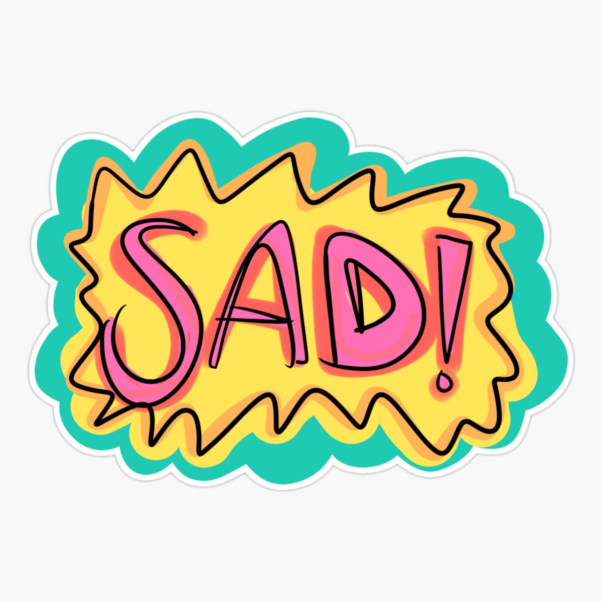 Maneki Sad! Sticker, Phone Decal Water Bottle Stickers Car Decals ...