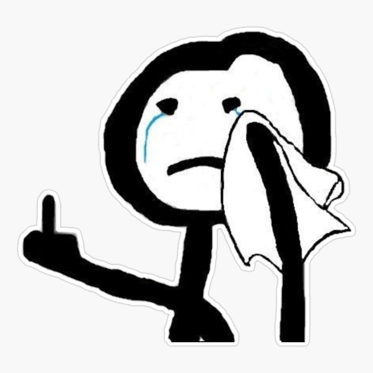 Maneki Sad Stickman Sticker, Phone Decal Water Bottle Stickers Car ...