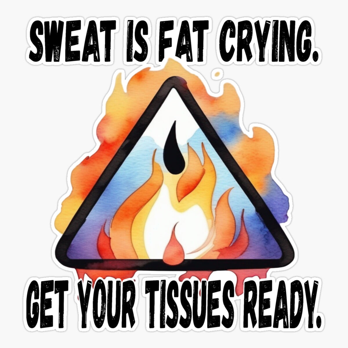 Maneki Sad Tears Burning Fat Sticker, Phone Decal Water Bottle Stickers ...