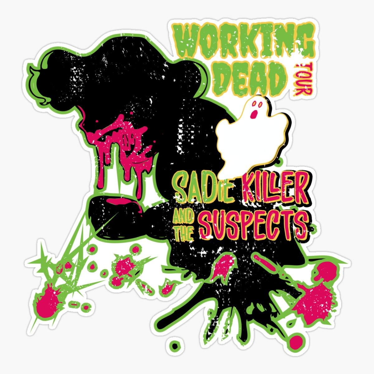 Maneki Sadie Killer And The Suspects - Distressed Sticker, Phone Decal ...