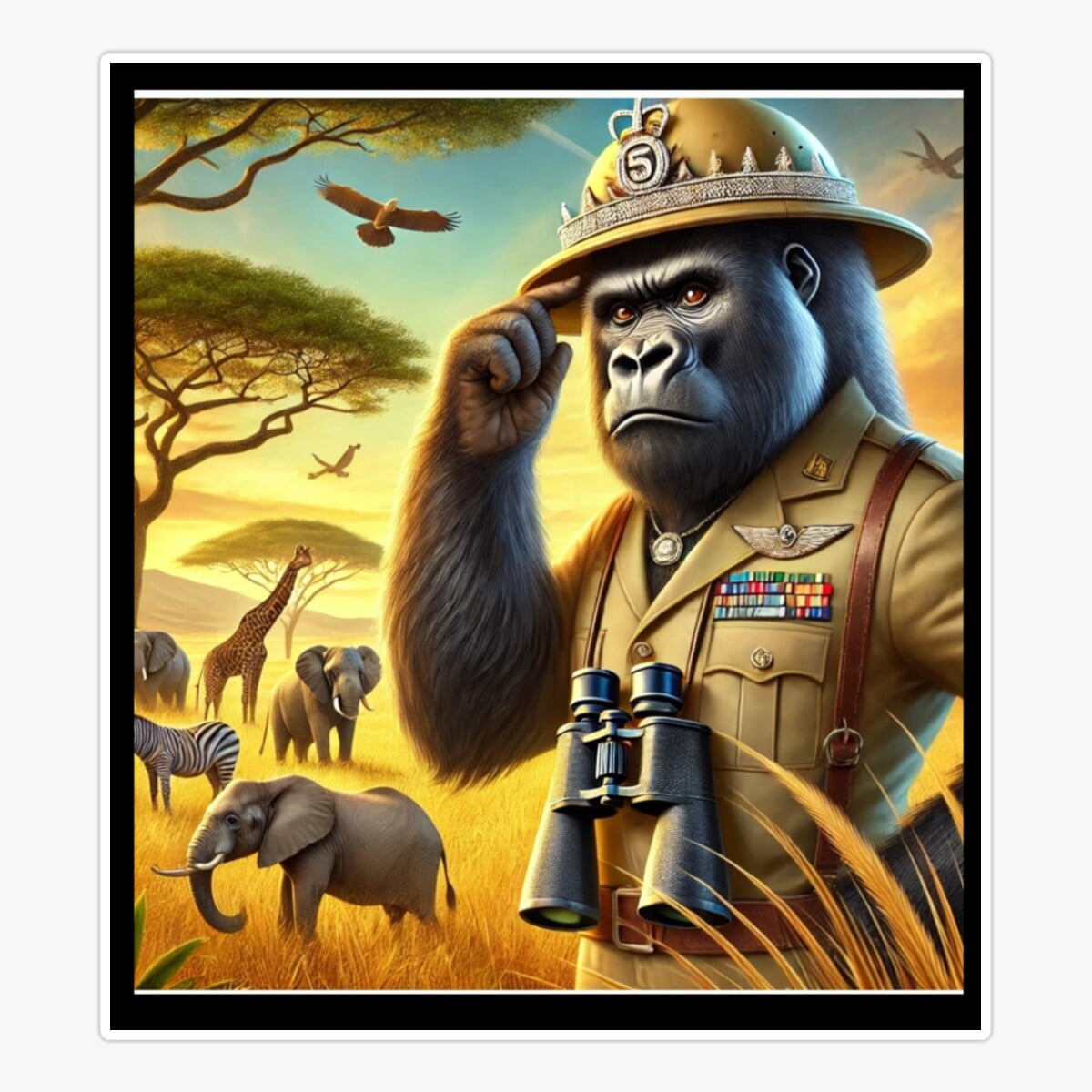 Maneki Safari Commander Gorilla: Protector Of The Wild Er, Phone Decal ...
