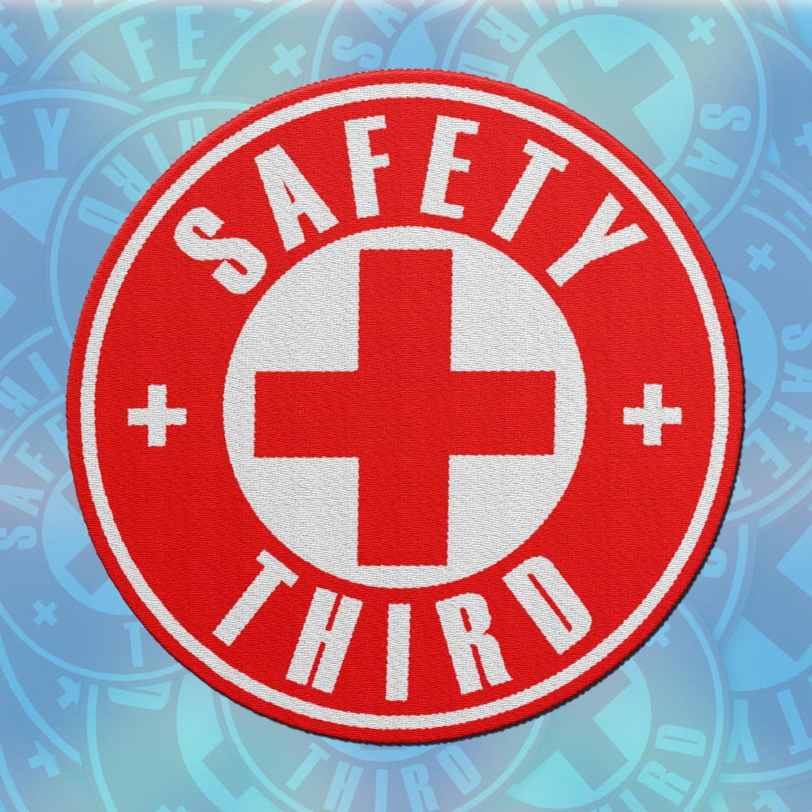 Maneki Safety Third Patch Life Circle Box Funny Blue Collar Tool Worker ...