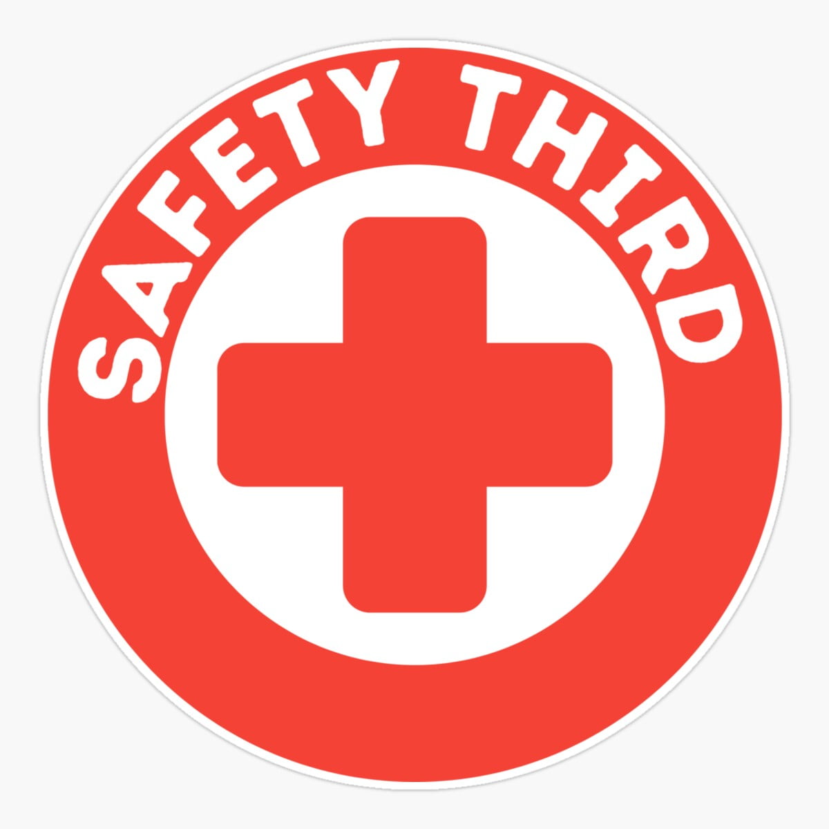 Maneki Safety Third Red Sticker, Phone Decal Water Bottle Stickers Car ...