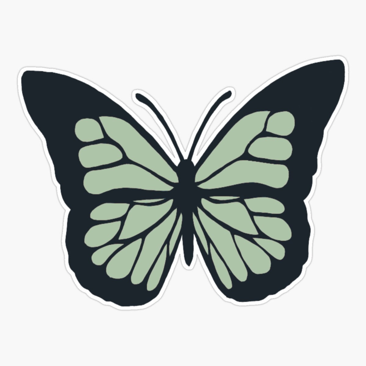 Maneki Sage Green Butterfly Sticker Sticker, Phone Decal Water Bottle ...