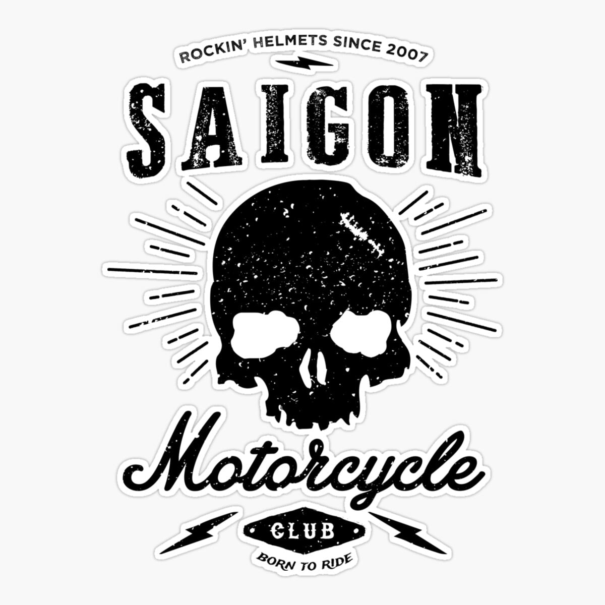 Maneki Saigon Motorcycle Club | White Er, Phone Decal Water Bottle ...
