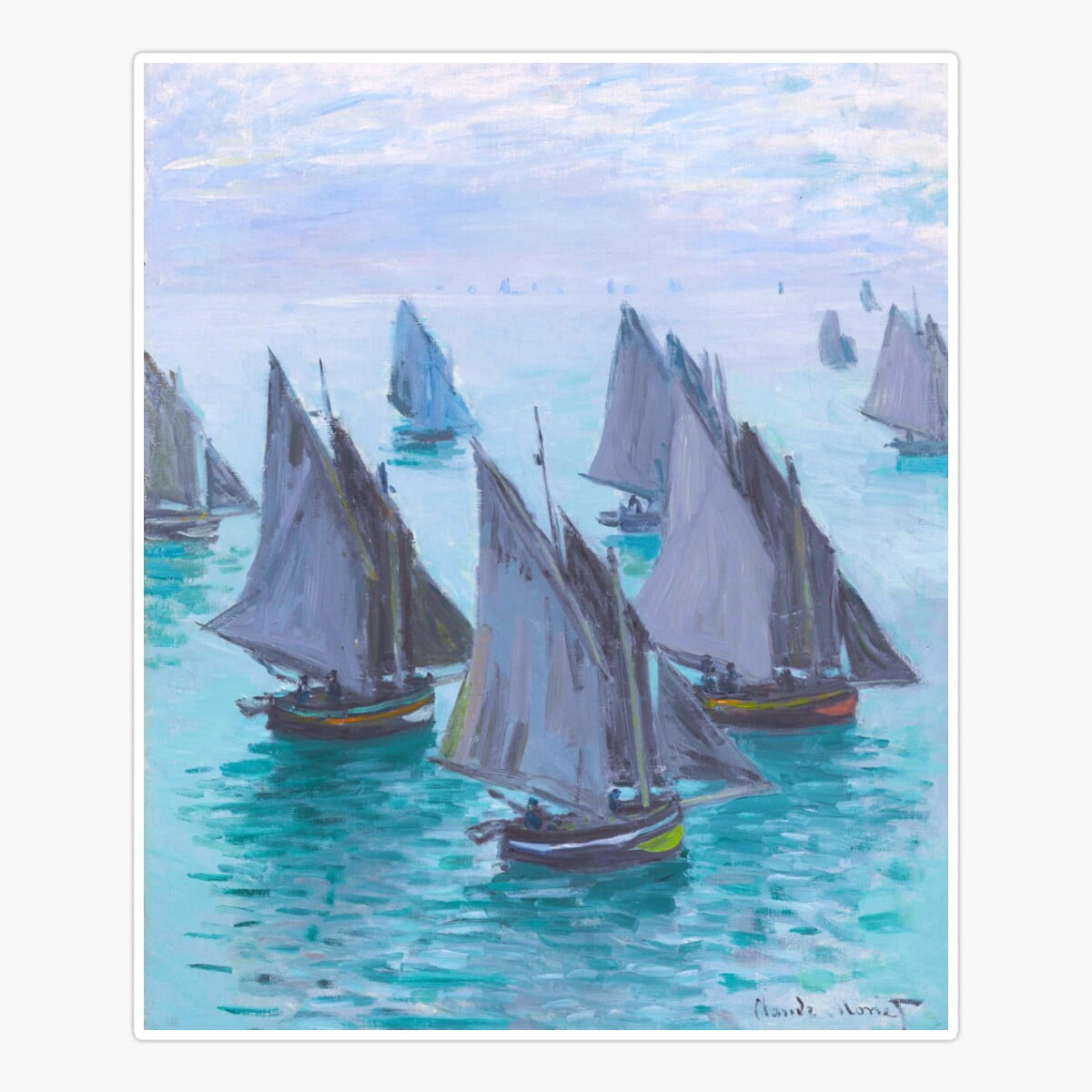 Maneki Sail Boats, Calm Weather Seascape Nautical Maritime Masterpiece ...