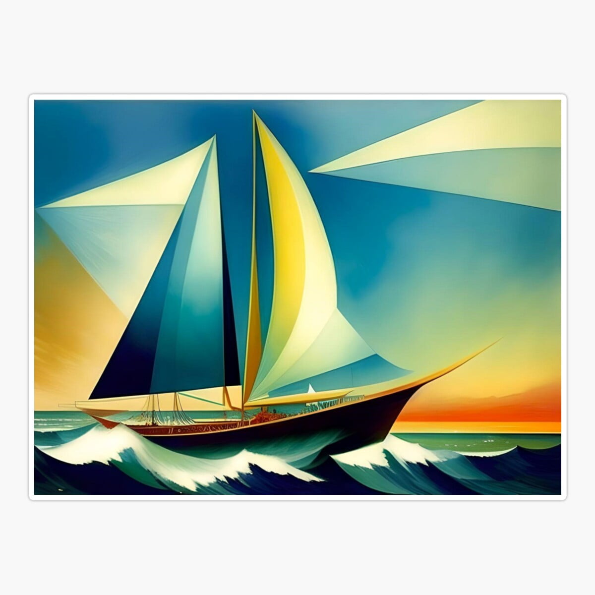 Maneki Sailboats Nautical, Maritime Landscape Coastal With Multi ...