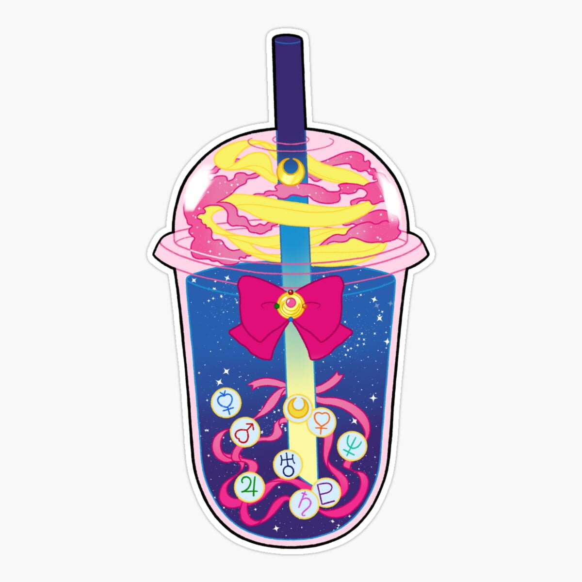 Maneki Sailor Moon Boba Sticker, Phone Decal Water Bottle Stickers Car ...