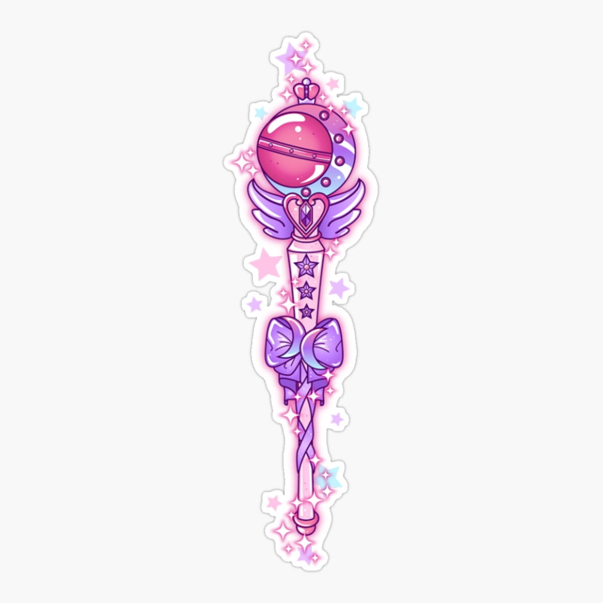 Maneki Sailor Moon Wand Design 1 Sticker, Phone Decal Water Bottle ...