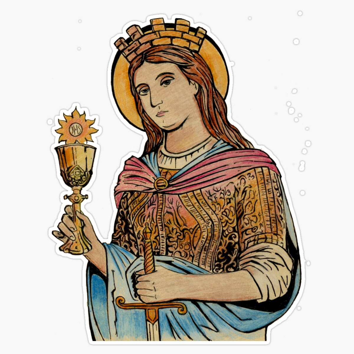 Maneki Saint Barbara Er, Phone Decal Water Bottle Stickers Car Decals ...