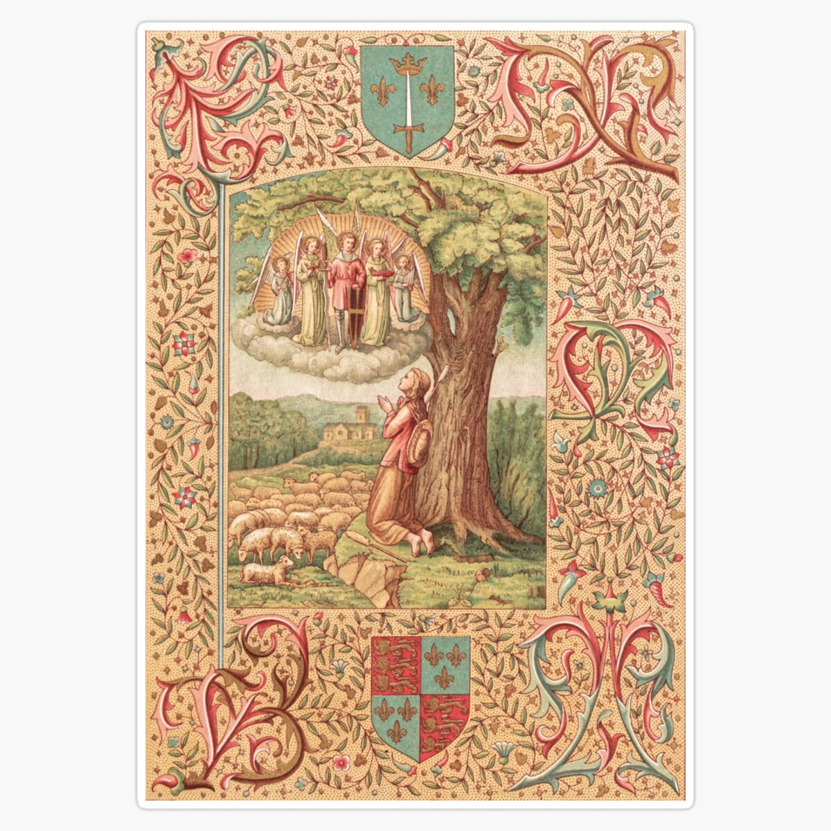 Maneki Saint Joan Of Arc Medieval Drawing Er, Phone Decal Water Bottle ...