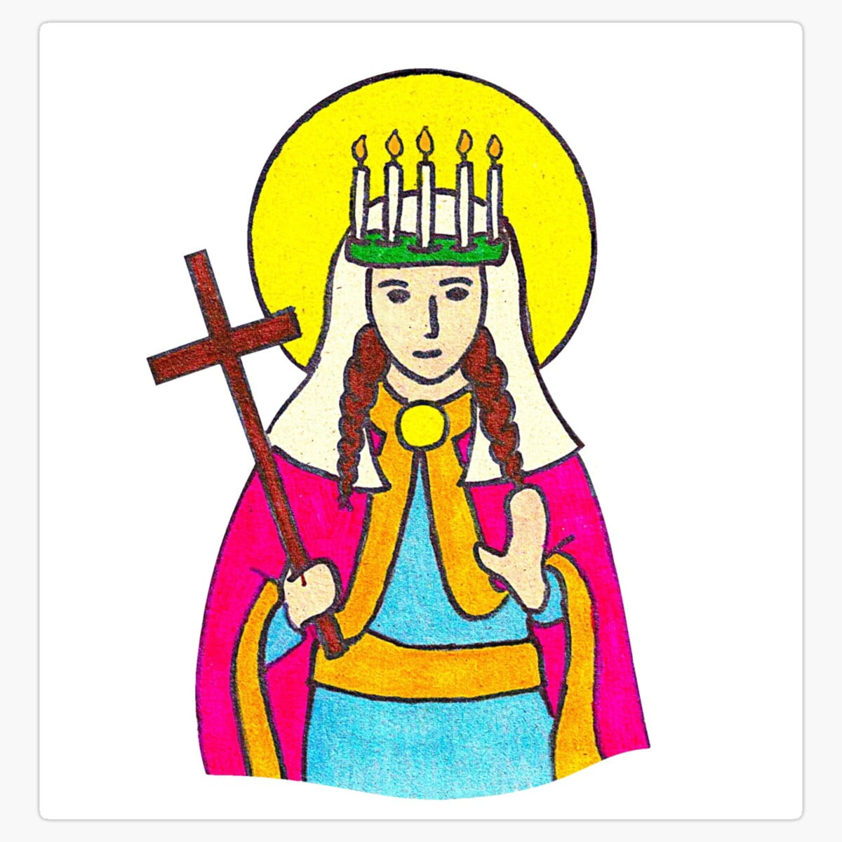 Maneki Saint Lucy Of Syracuse Er, Phone Decal Water Bottle Stickers Car ...