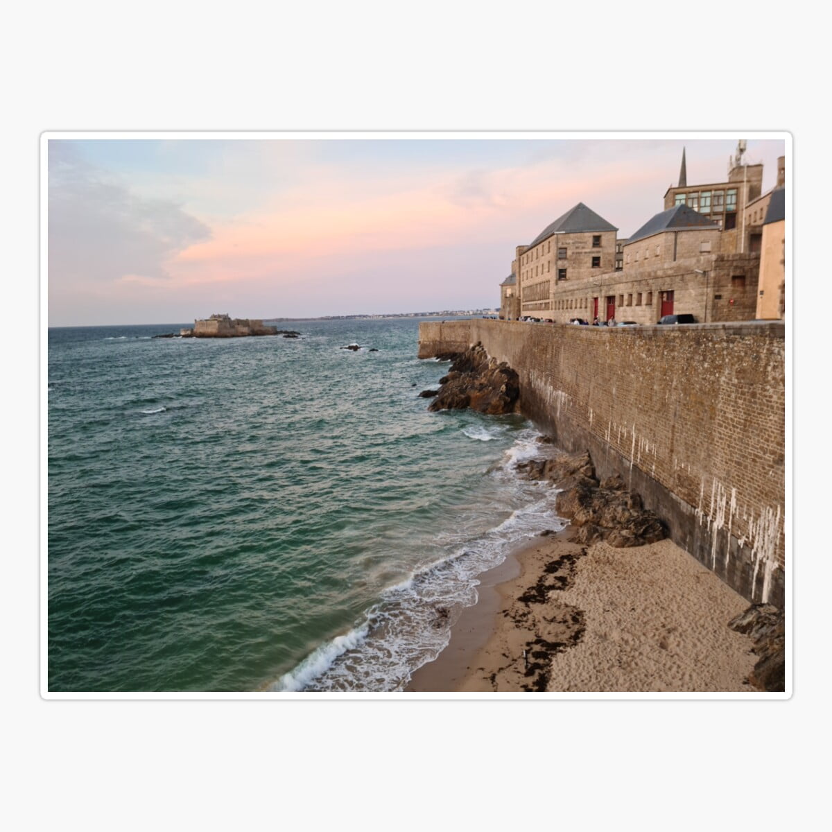 Maneki Saint Malo At Sunset Sticker, Phone Decal Water Bottle Stickers ...
