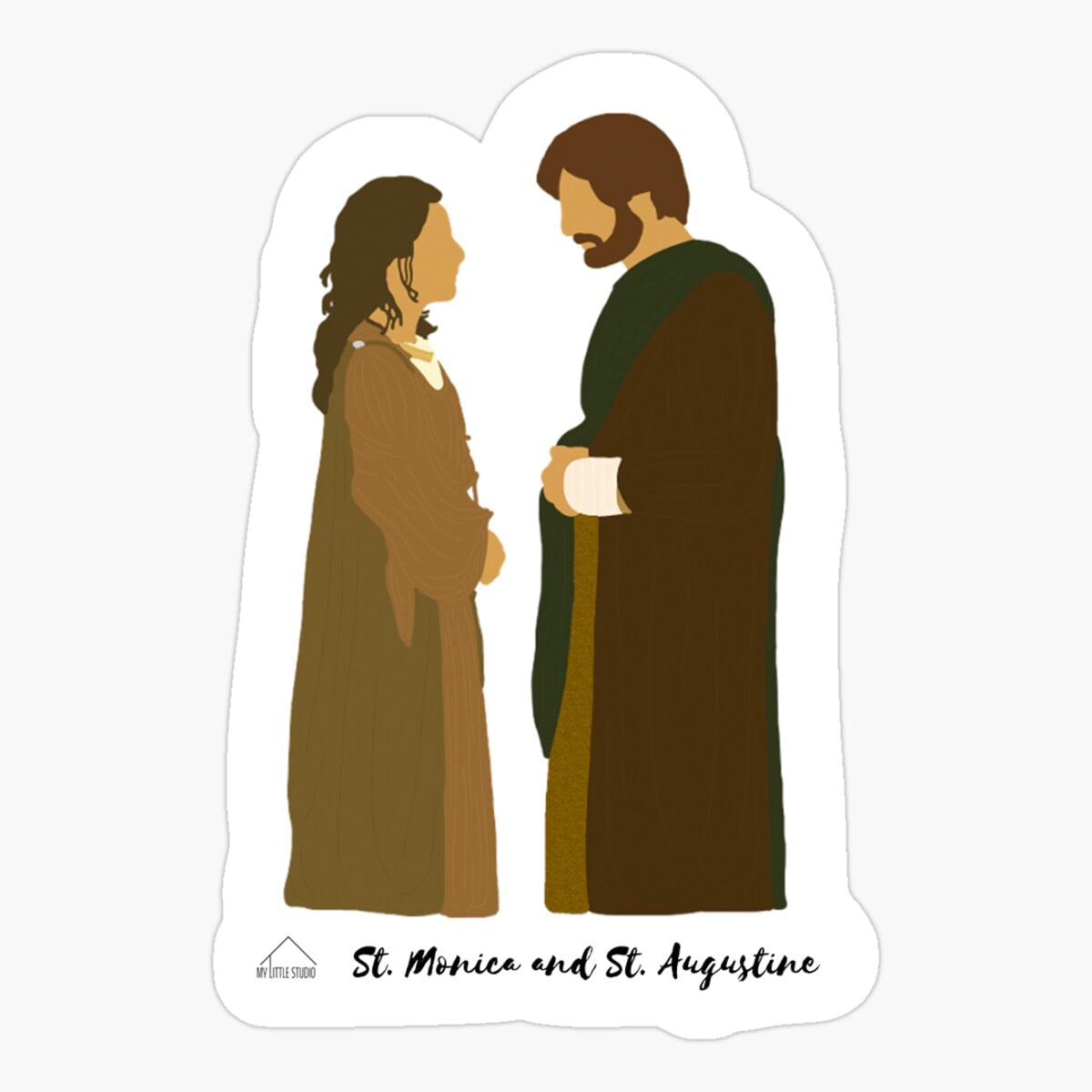 Maneki Saint Monica And Saint Augustine Er, Phone Decal Water Bottle ...