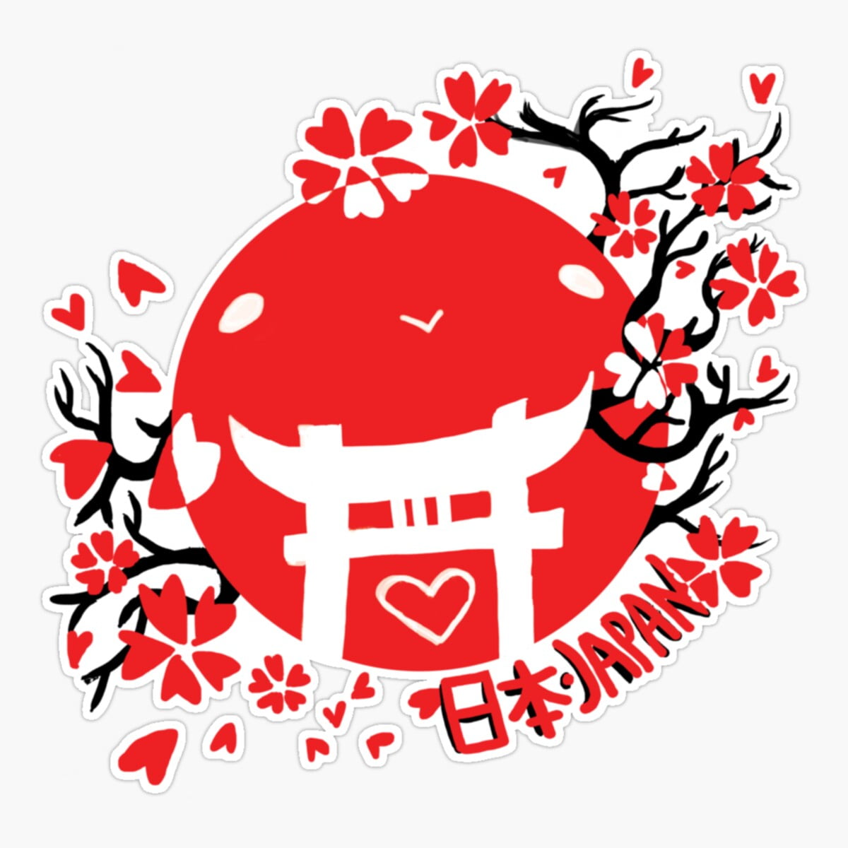 Maneki Sakura Japan Culture Sticker, Phone Decal Water Bottle Stickers ...