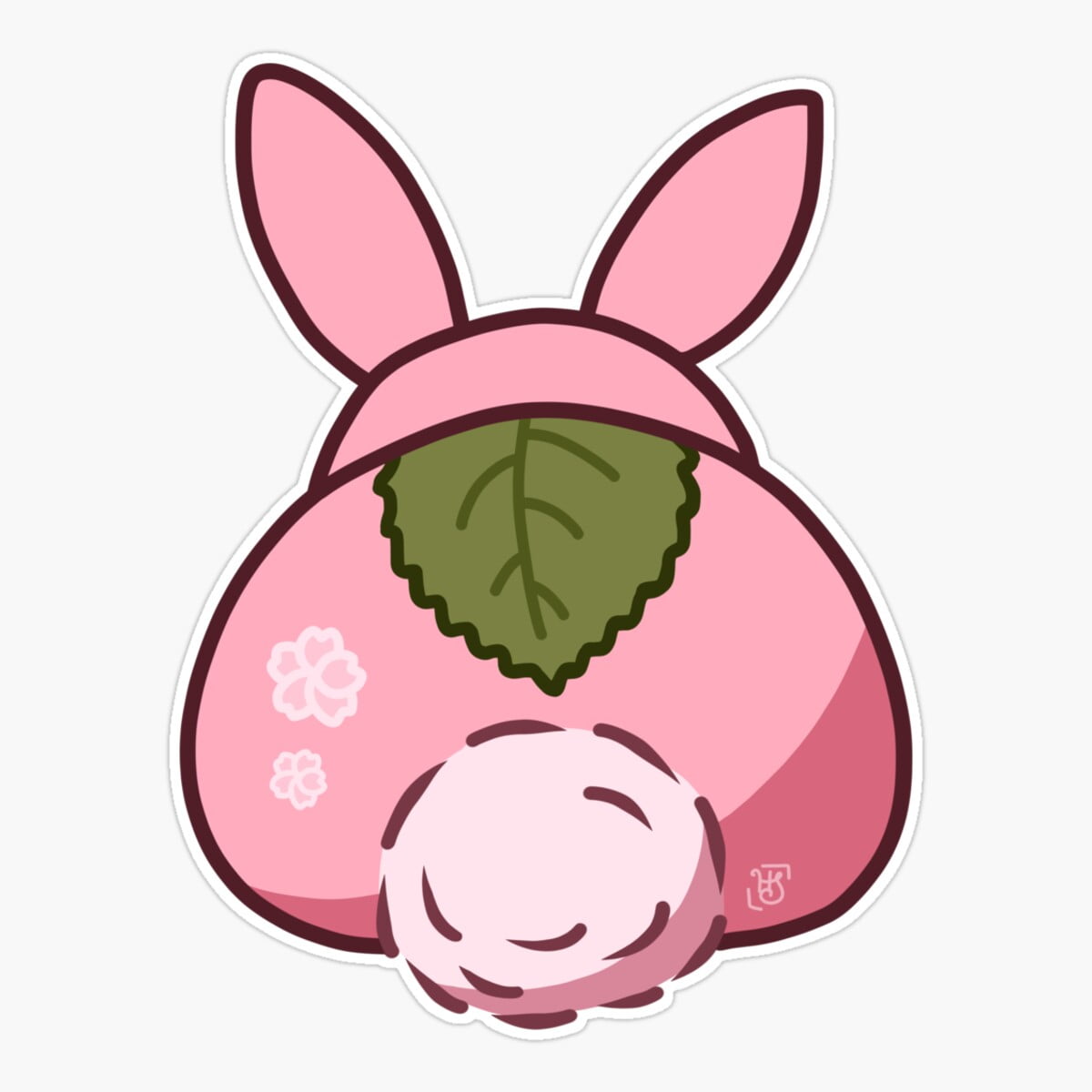 Maneki Sakura Mochi Bunny Sticker, Phone Decal Water Bottle Stickers ...