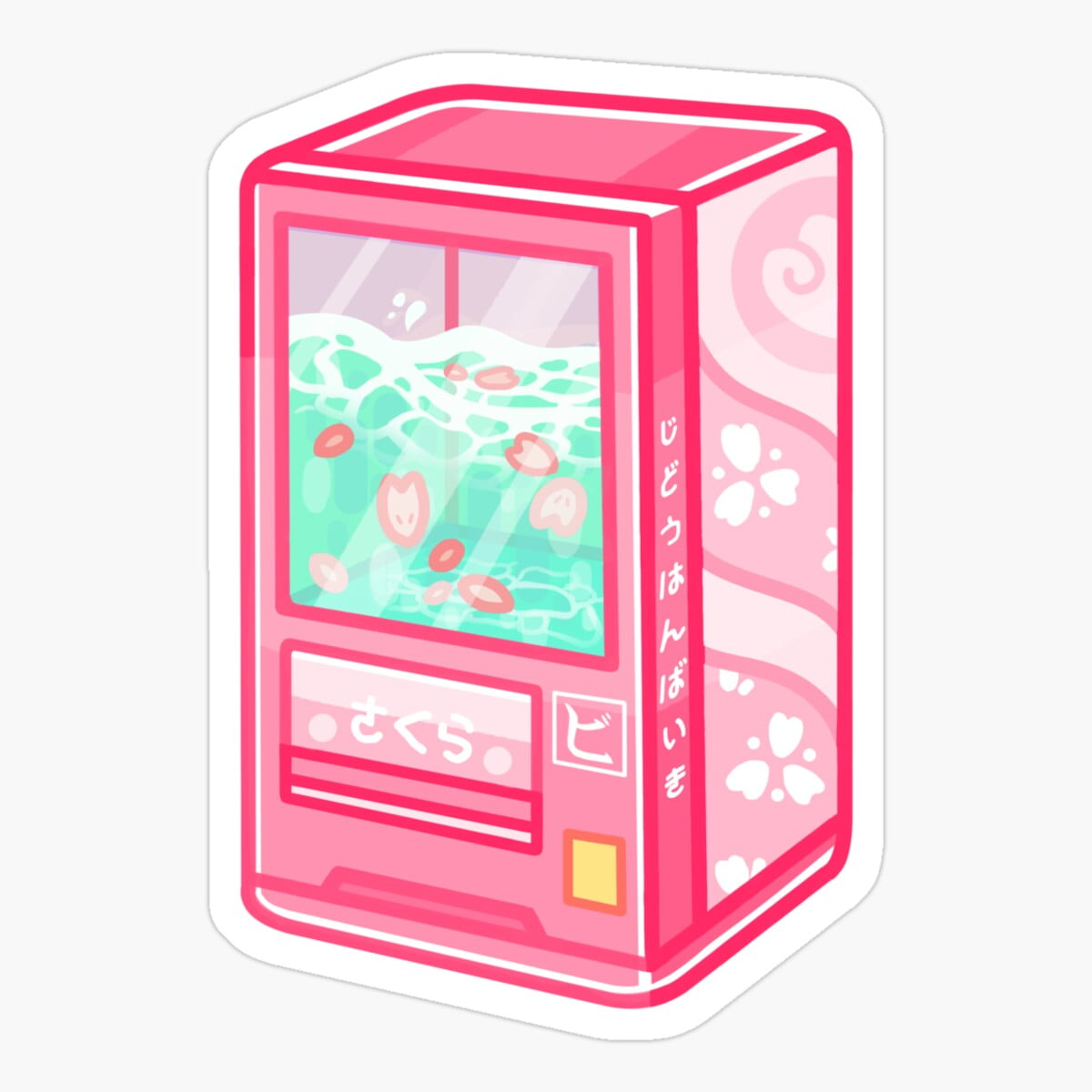 Maneki Sakura Sea Vending Machine Sticker, Phone Decal Water Bottle ...
