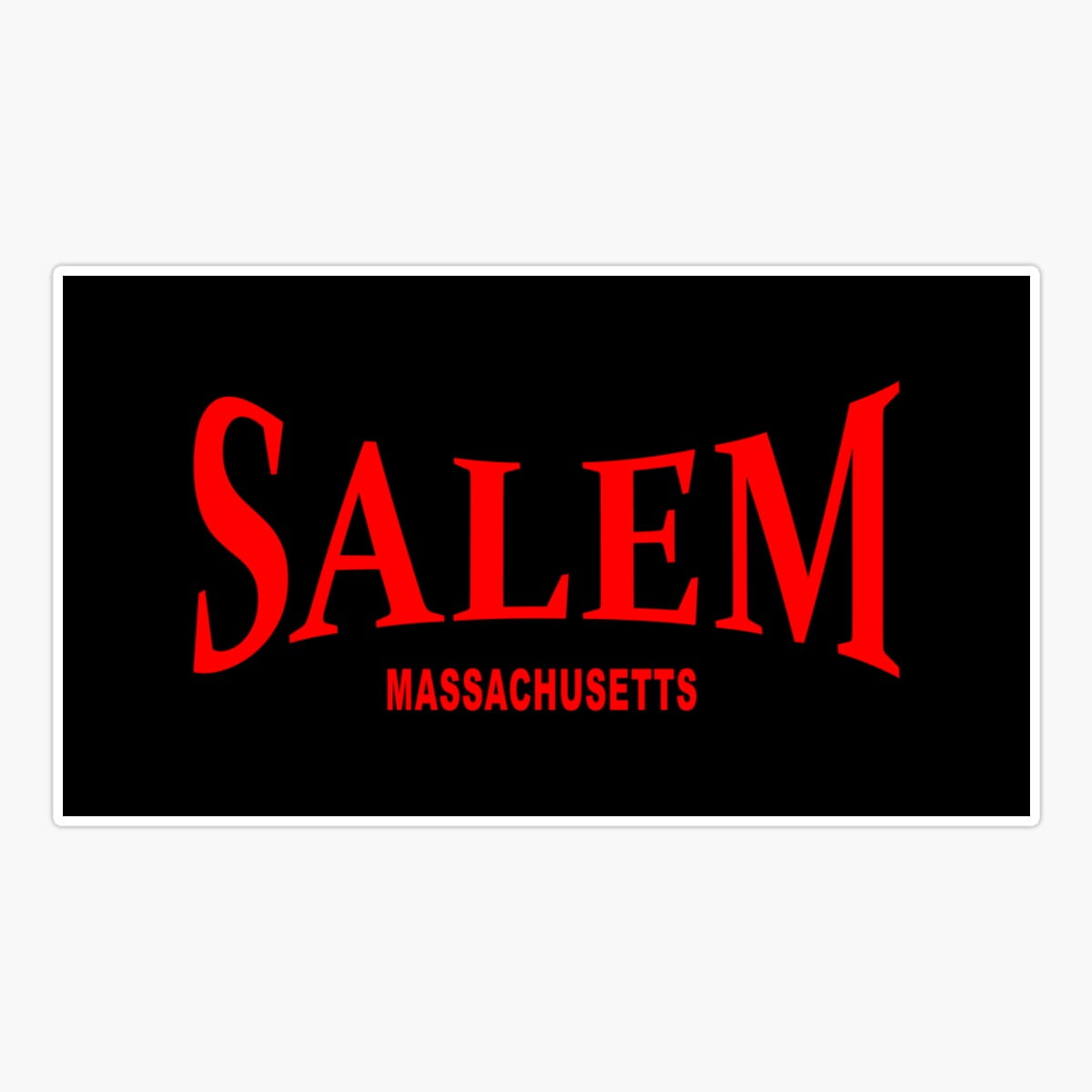 Maneki Salem Massachusetts - Red Sticker, Phone Decal Water Bottle ...