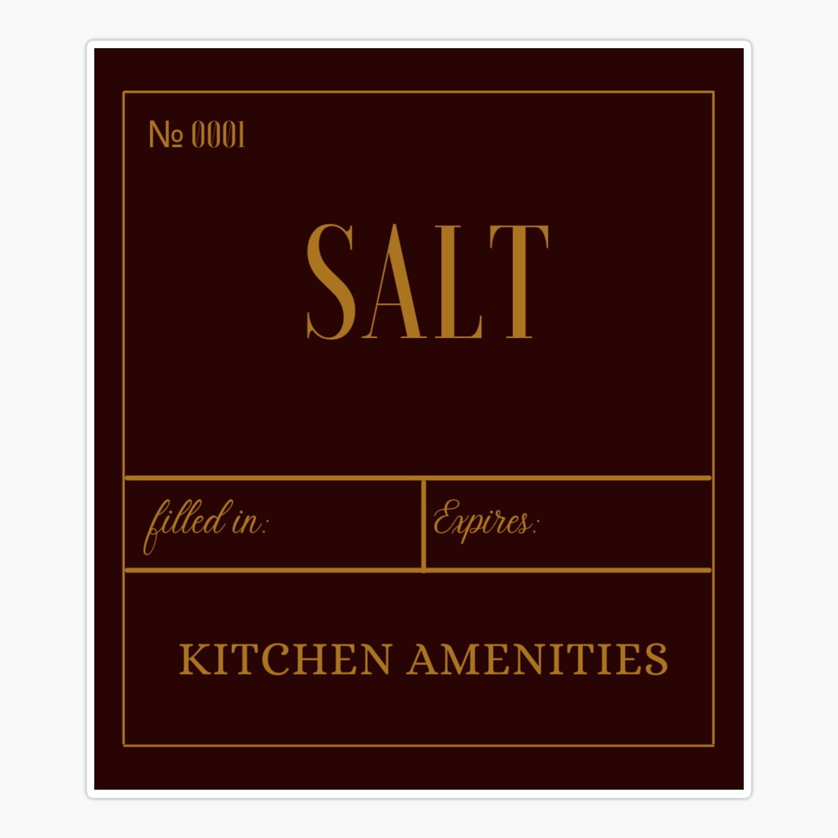 Maneki Salt Kitchen Label Sticker, Phone Decal Water Bottle Stickers ...