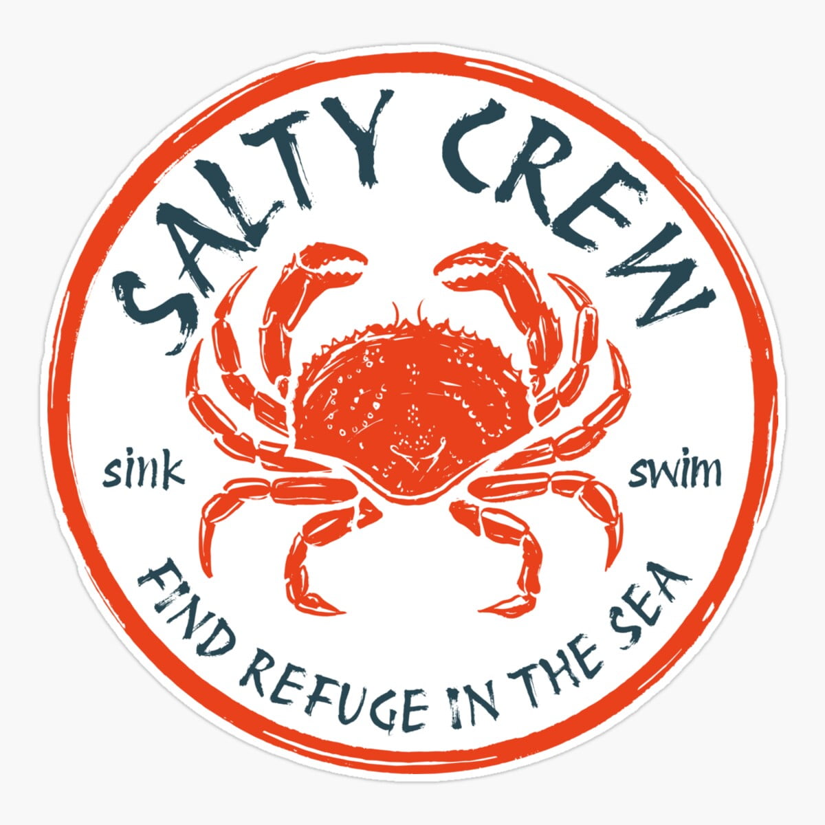 Maneki Salty Crew Find Refuge In The Sea Sticker, Phone Decal Water ...