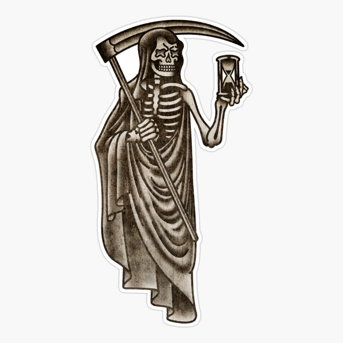 Maneki Salty-Dog2 American Traditional Grim Reaper Er, Phone Decal ...