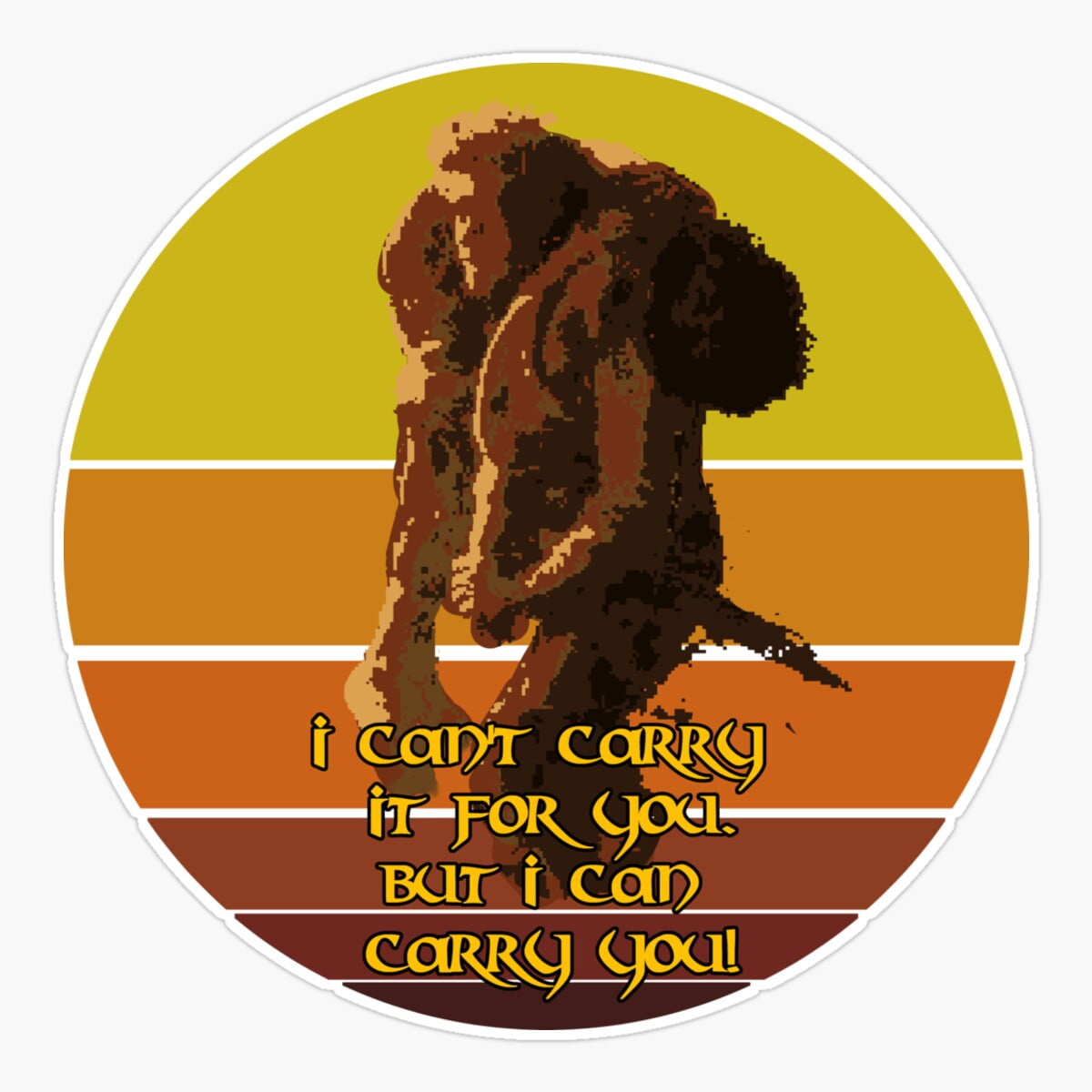 Maneki Sam Carrying Frodo Sunset Sticker, Phone Decal Water Bottle ...