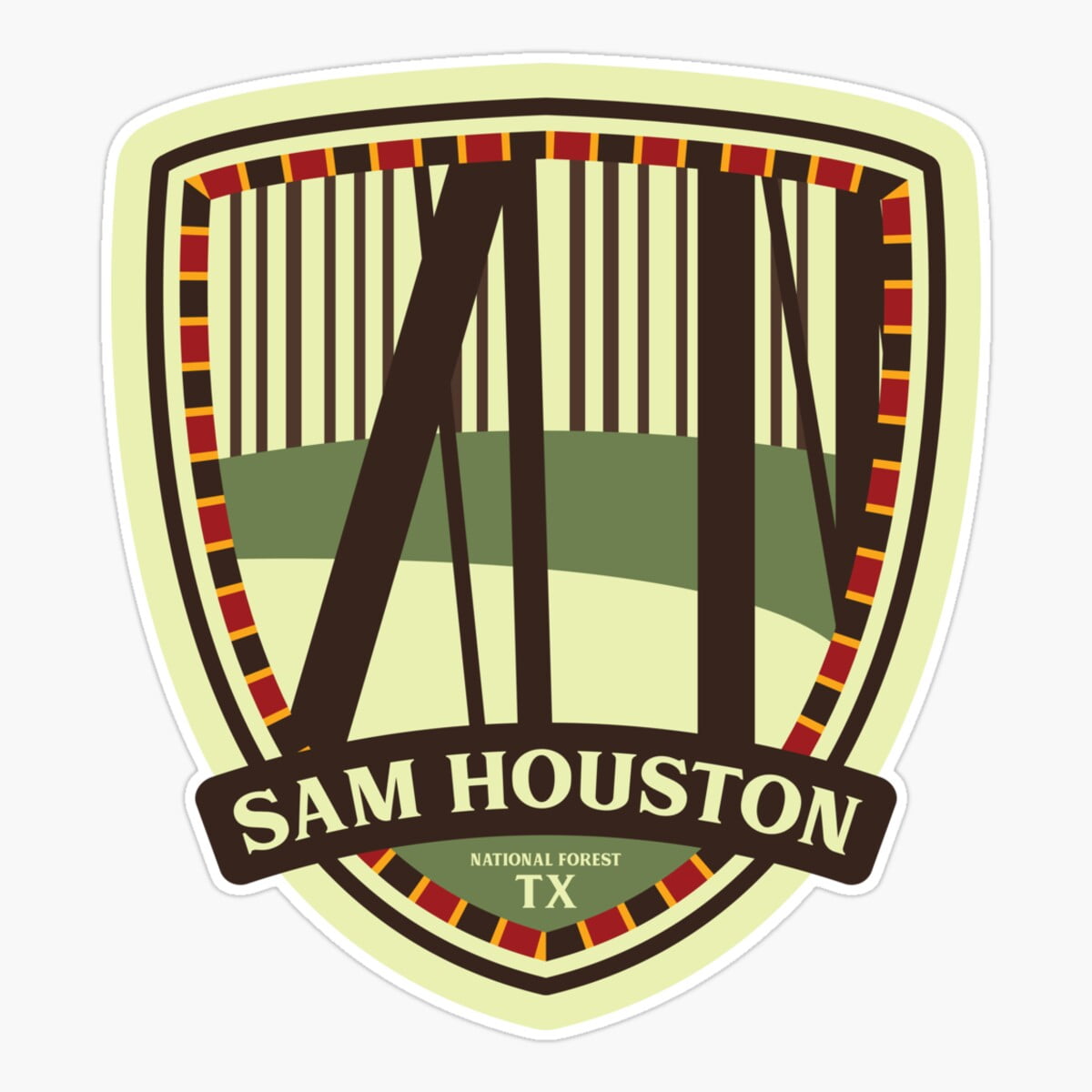 Maneki Sam Houston National Orest – Texas Er, Phone Decal Water Bottle ...