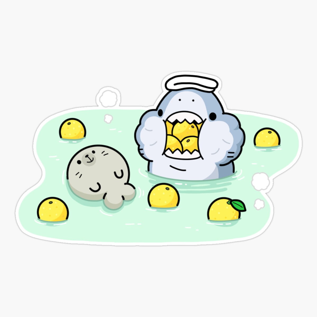 Maneki Samezu Lemons Sticker, Phone Decal Water Bottle Stickers Car ...