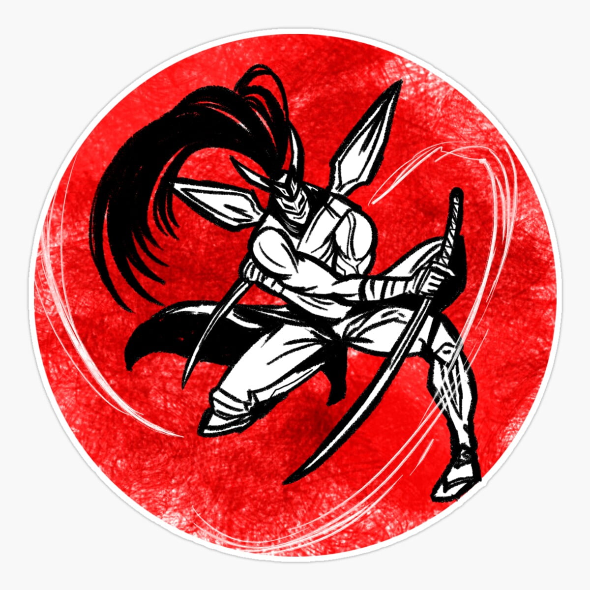 Maneki Samurai Attack Sticker, Phone Decal Water Bottle Stickers Car ...