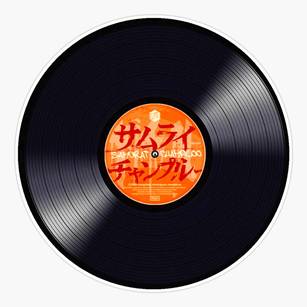 Maneki Samurai Champloo Vinyl Disc Sticker, Phone Decal Water Bottle ...