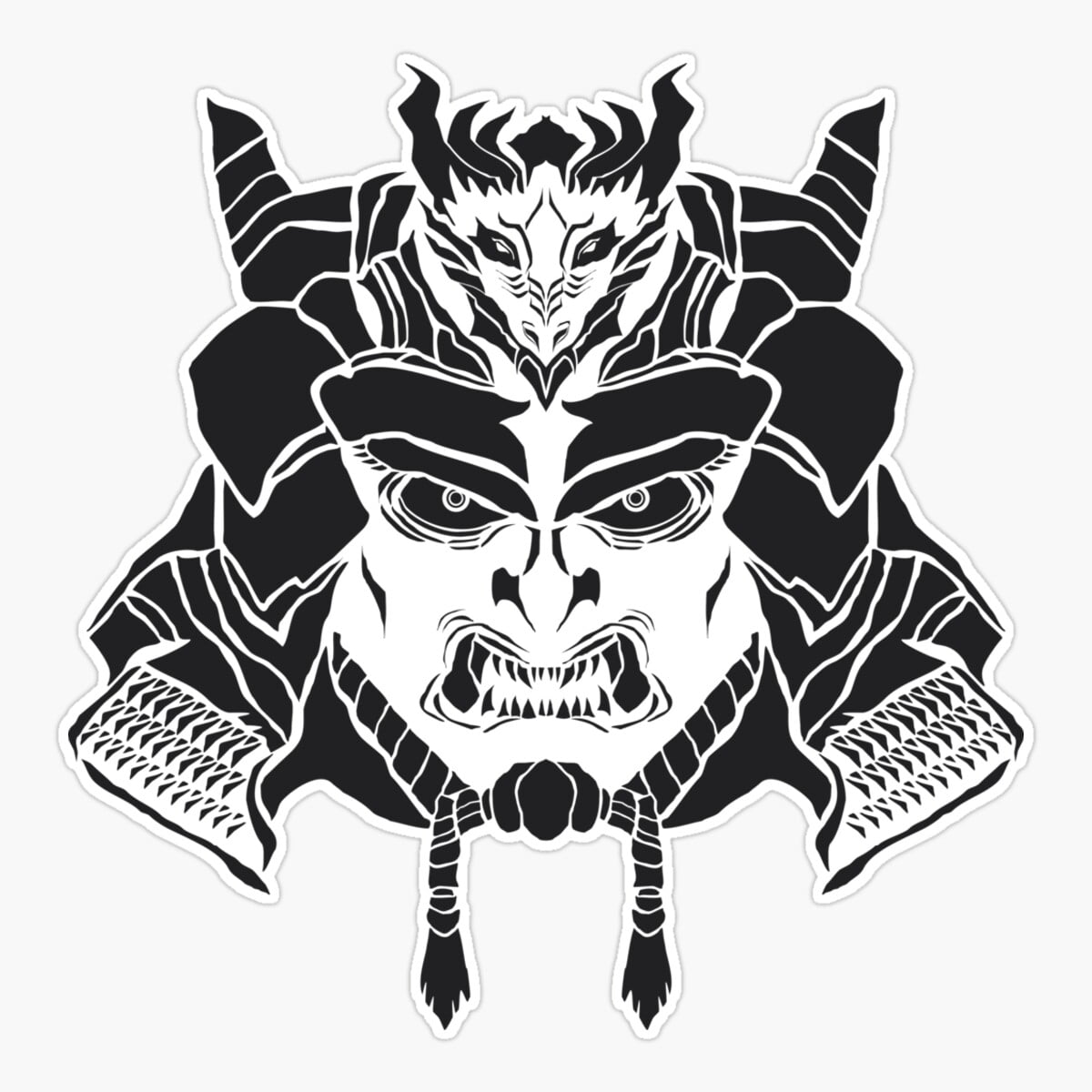 Maneki Samurai Helmet Sticker, Phone Decal Water Bottle Stickers Car ...