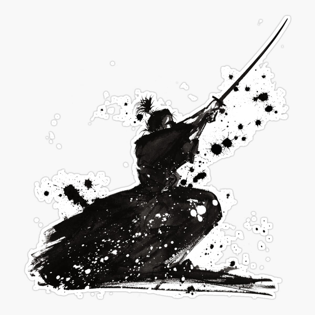 Maneki Samurai Makes A Sword Strike Sticker, Phone Decal Water Bottle ...