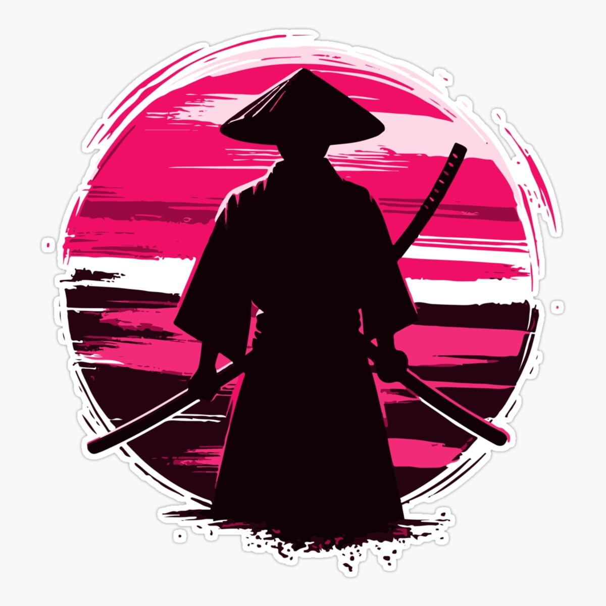 Maneki Samurai Spirit: Bold Japanese Kanji Art Sticker, Phone Decal ...