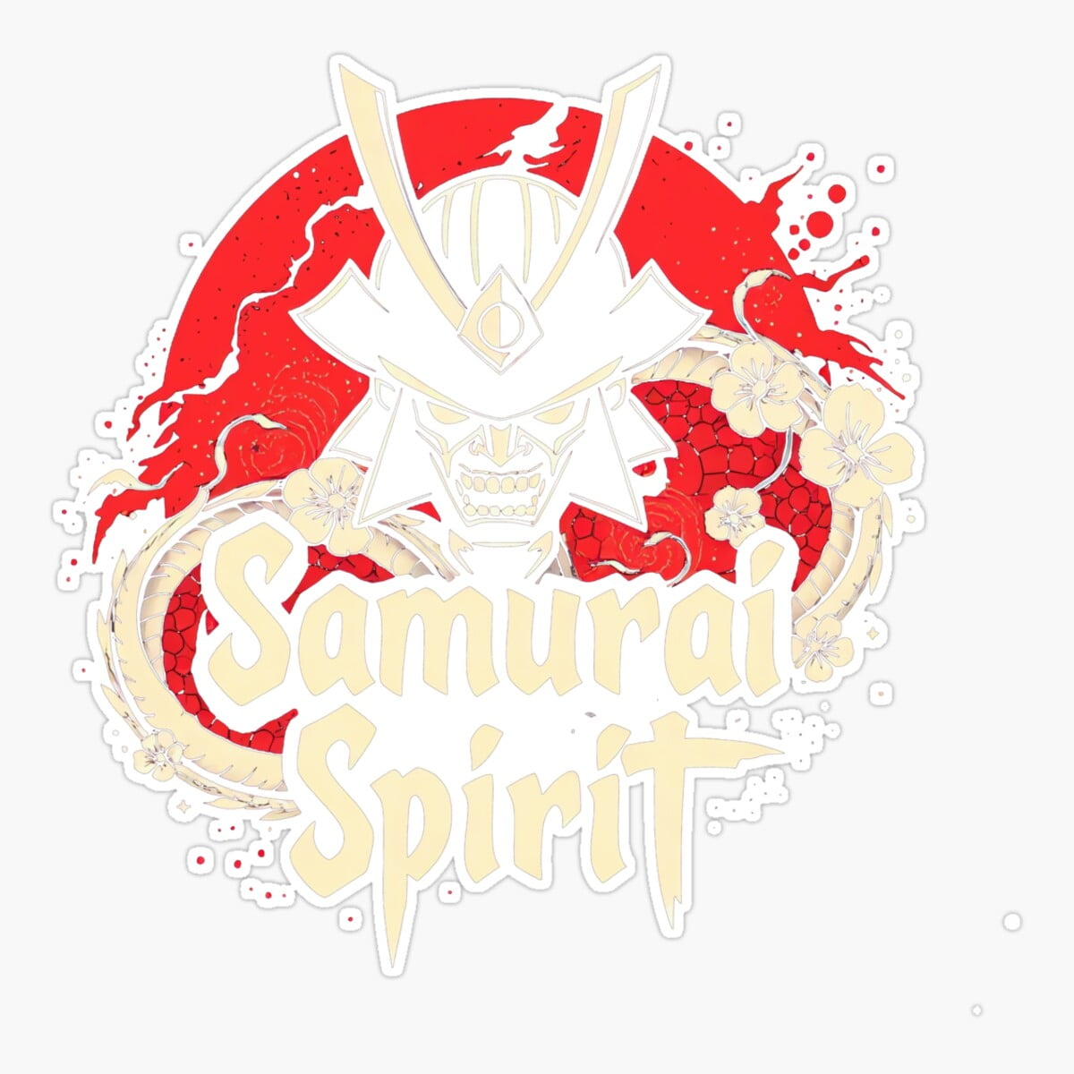 Maneki Samurai Spirit Design - Japan Style Sticker, Phone Decal Water ...