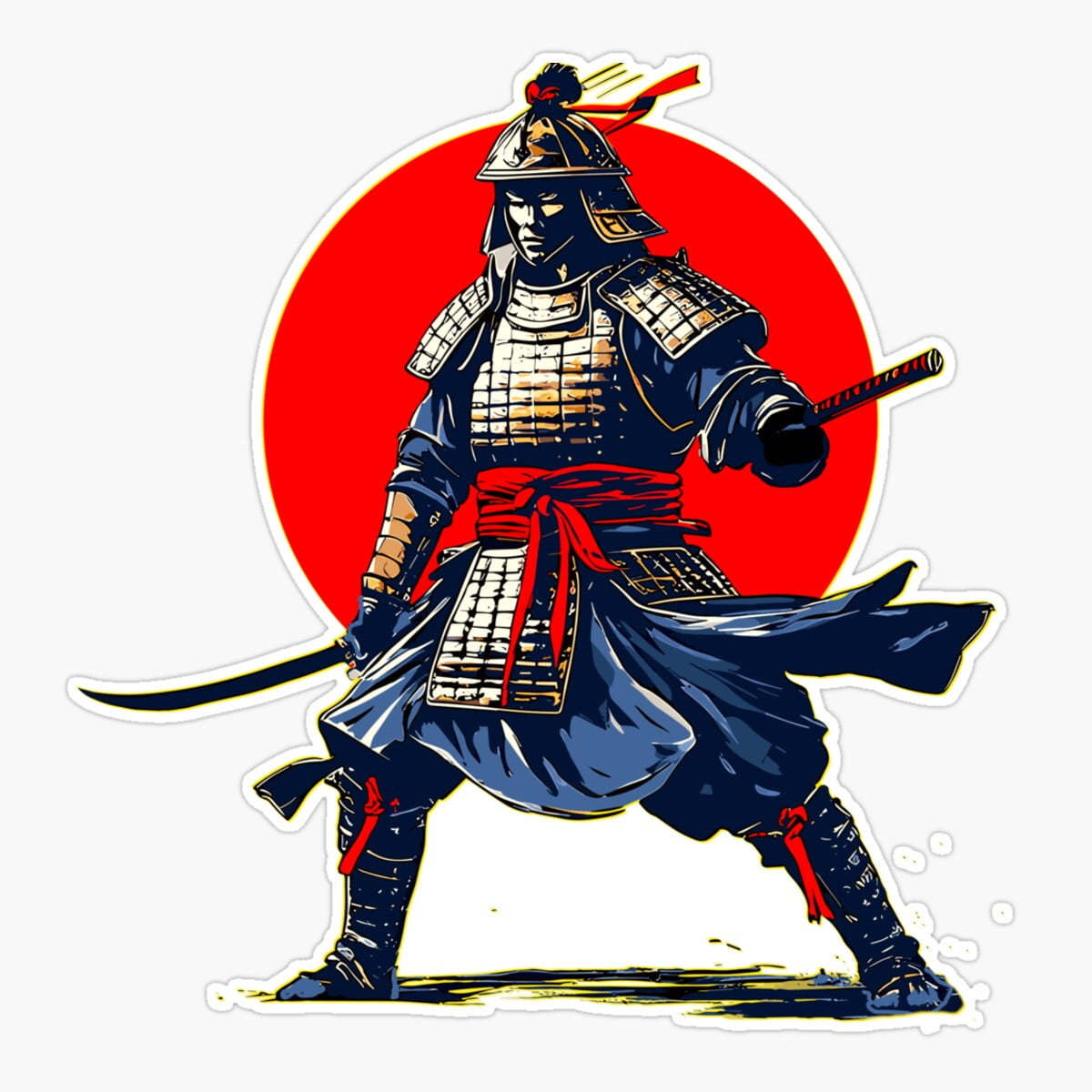 Maneki Samurai -- Strong And Noble Warrior Sticker, Phone Decal Water ...