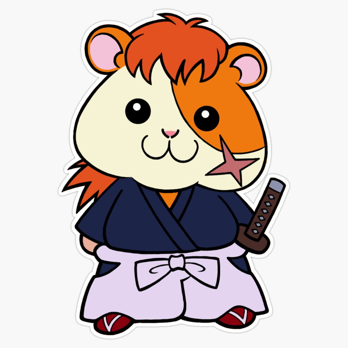 Maneki Samurai X Hamster (Color 3) Er, Phone Decal Water Bottle ...