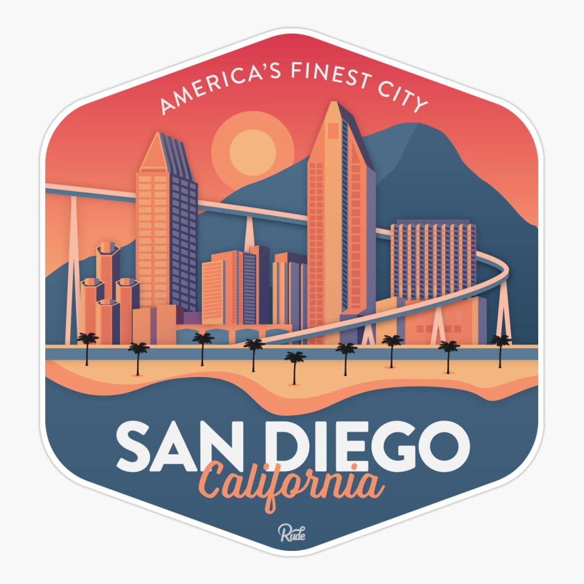Maneki San Diego California Badge Sticker Sticker, Phone Decal Water ...