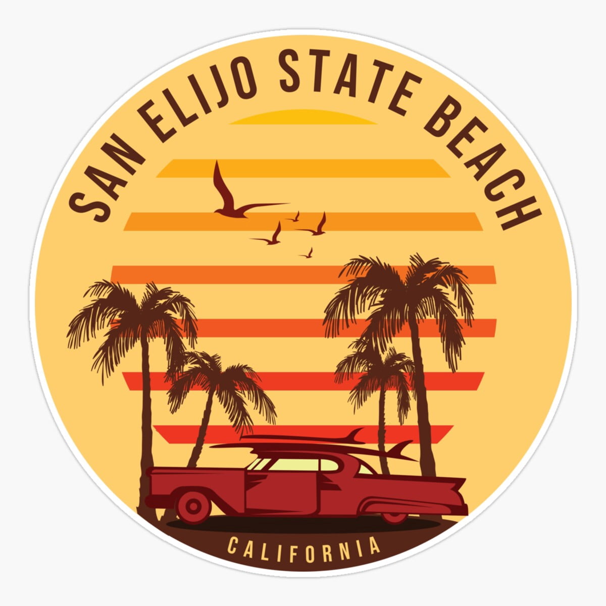 Maneki San Elijo State Beach California Sticker, Phone Decal Water ...