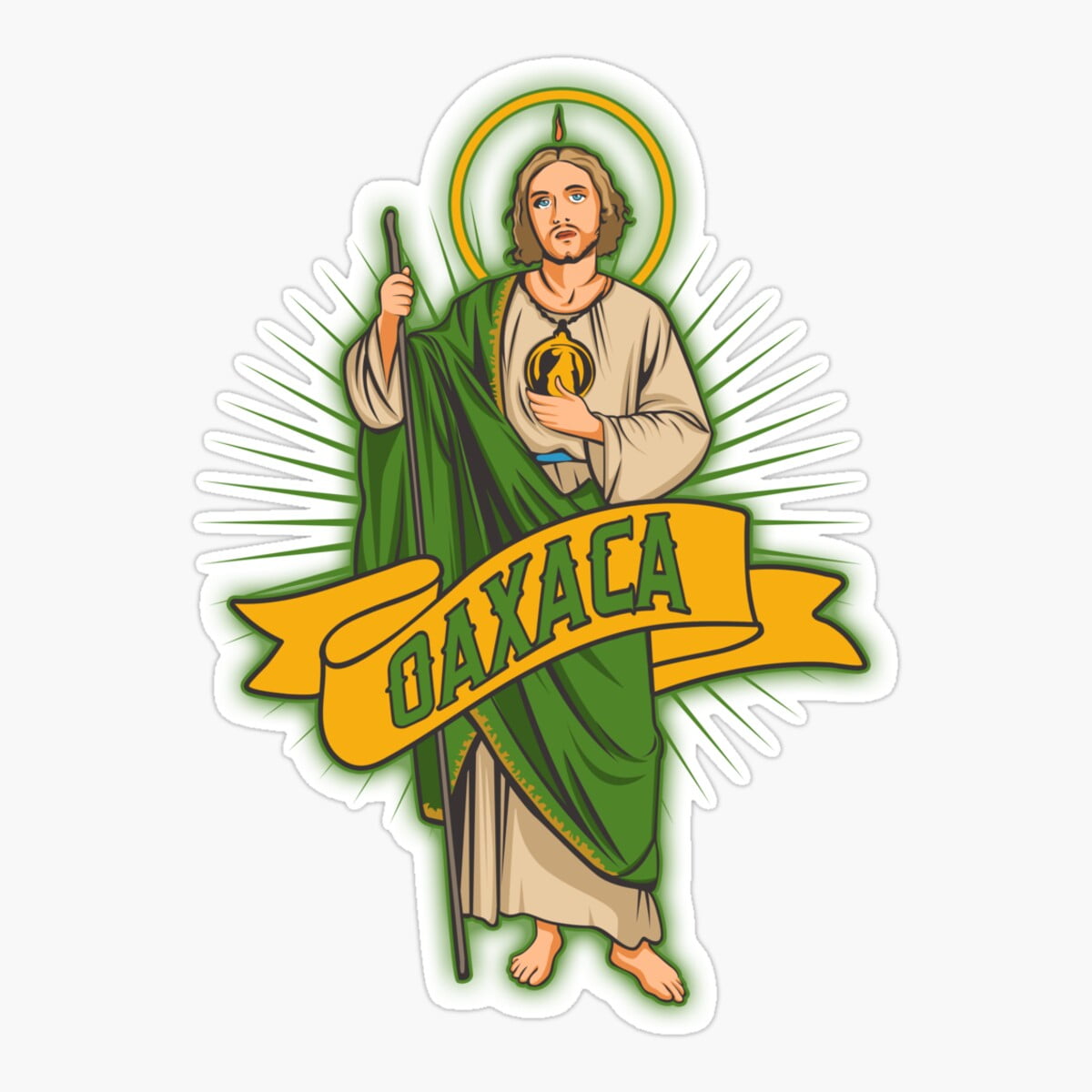 Maneki San Judas Tadeo With Oaxaca Mexico Sticker, Phone Decal Water ...