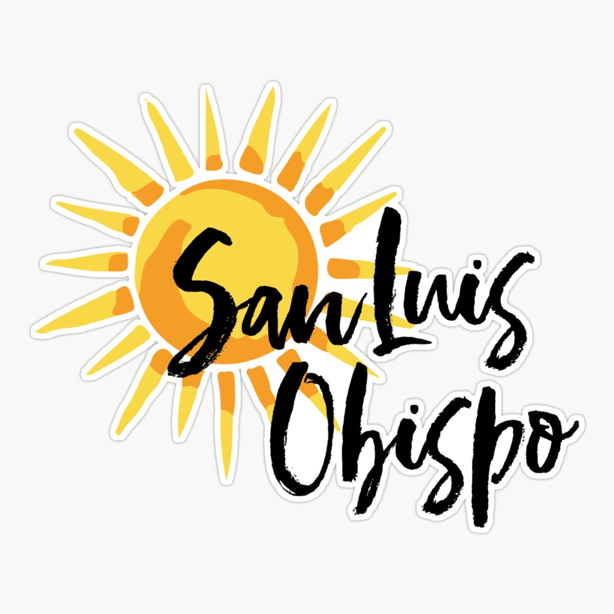 Maneki San Luis Obispo Sun Logo Sticker, Phone Decal Water Bottle ...