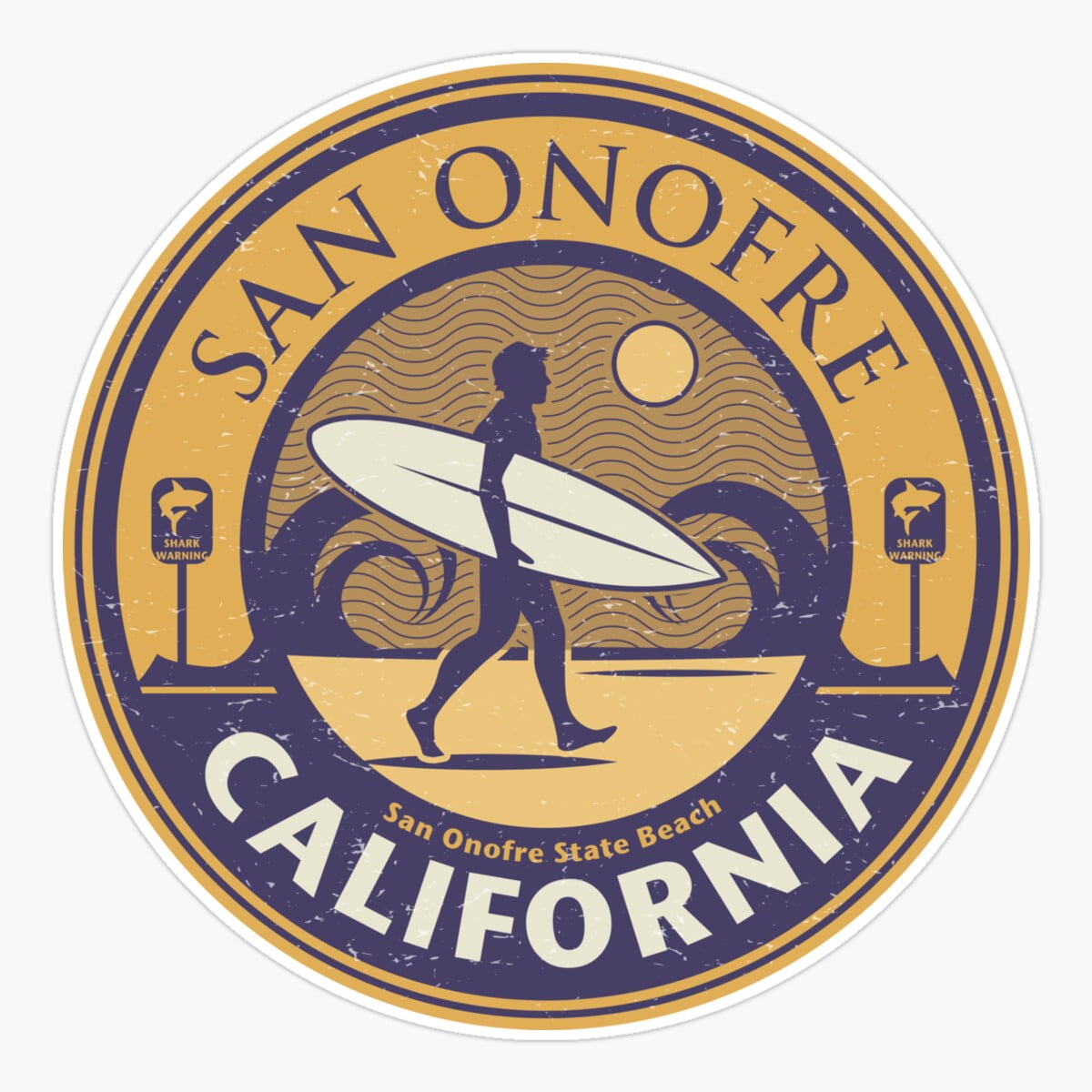 Maneki San Onofre State Beach, California Sticker, Phone Decal Water ...