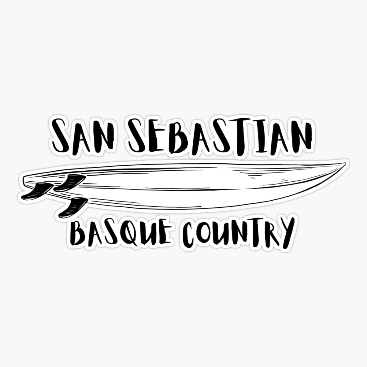 Maneki San Sebastian Surf Beach Basque Country Sticker, Phone Decal ...