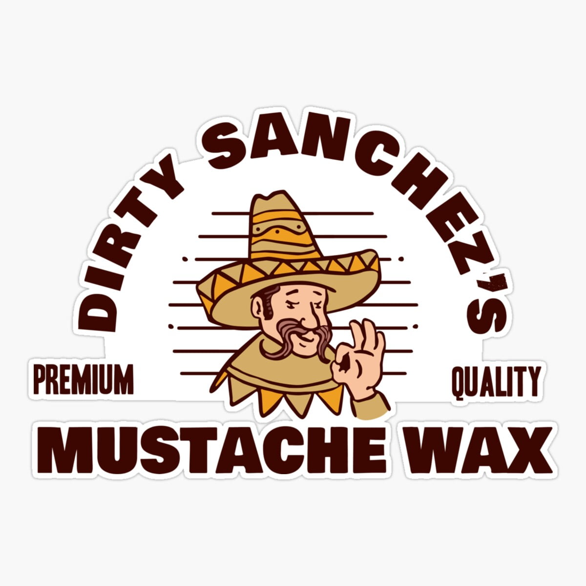 Maneki Sanchez Unny Vintage Mustache Wax Sticker, Phone Decal Water ...