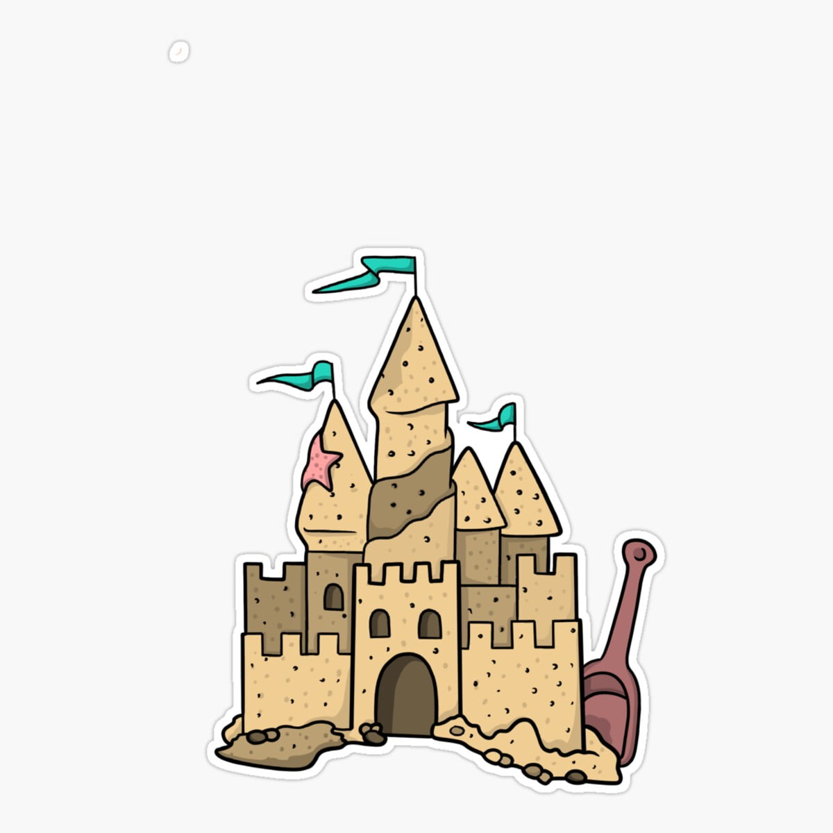 Maneki Sand Castle Sticker, Phone Decal Water Bottle Stickers Car ...